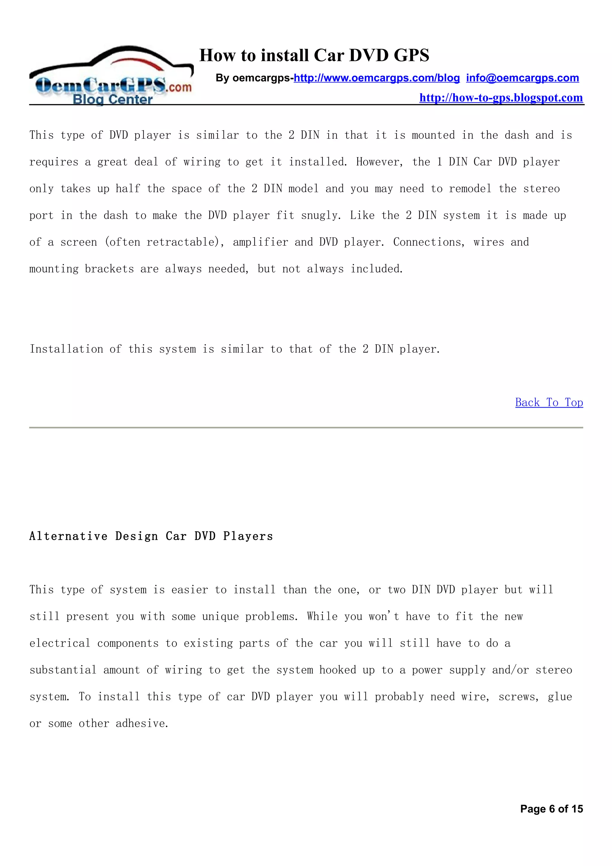 How to install car dvd gps | DOC