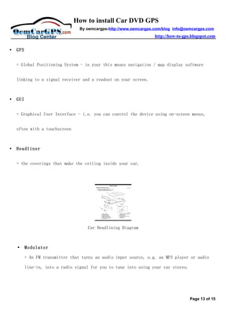 How to install car dvd gps | DOC
