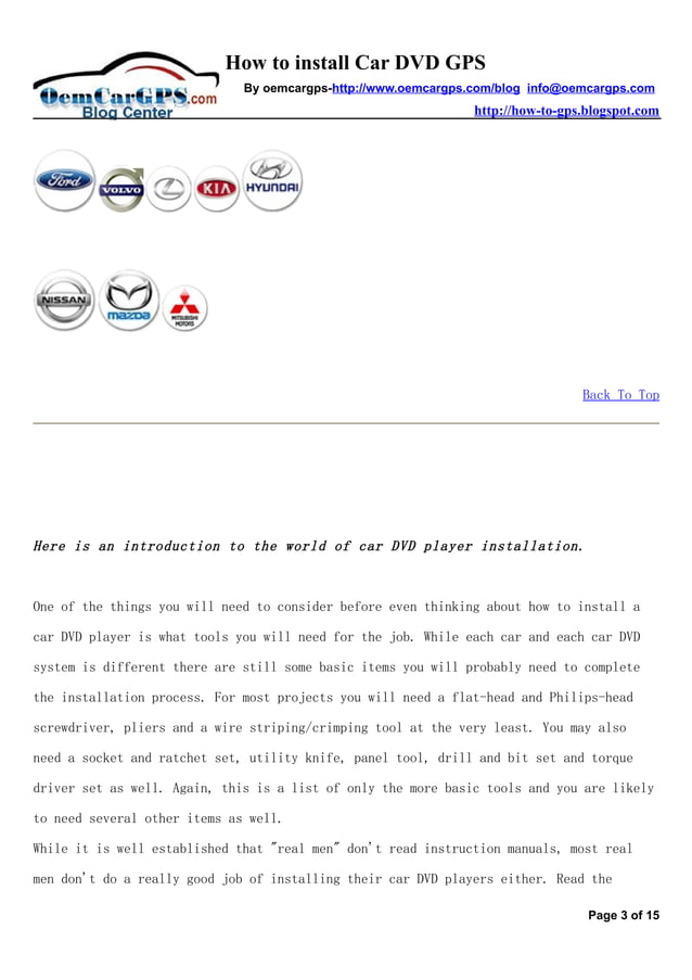 How to install car dvd gps | DOC