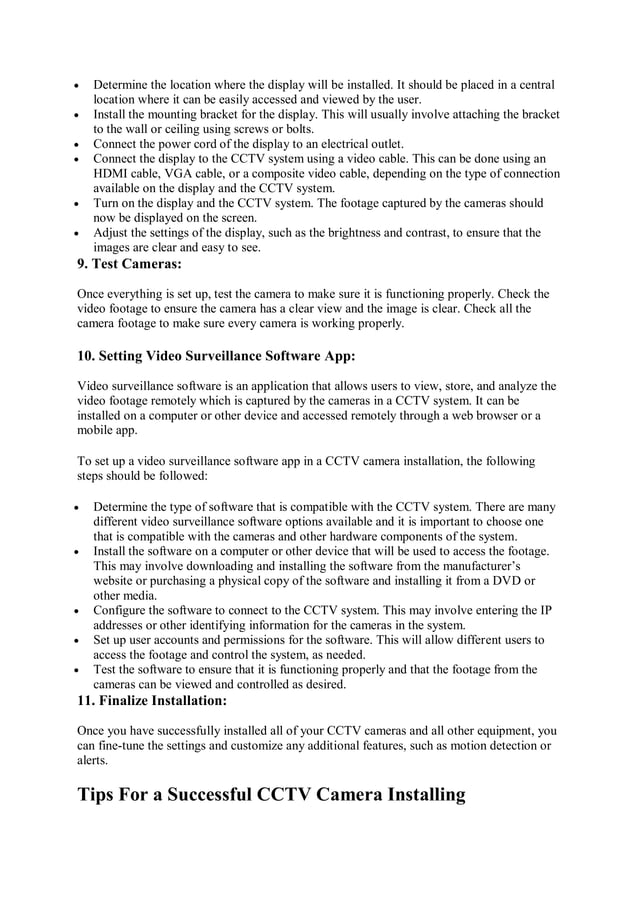 How to Install CCTV Camera Step by Step.pdf | Cameras and Camcorders | Consumer Electronics