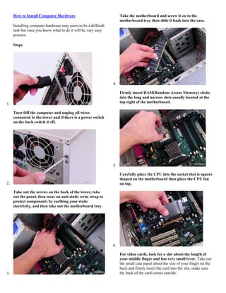 How to install computer hardware 10 steps (with pictures) | PDF