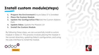 How to Install Custom Module in Odoo 17 - Odoo 17 Slides | PPTX