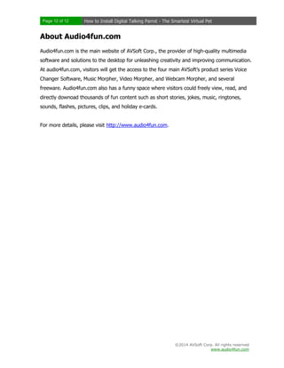 How to Install Digital Talking Parrot - The Smartest Virtual Pet | PDF ...