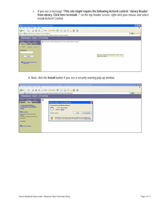 Guide to install ebary reader | PDF | Computing | Technology & Computing