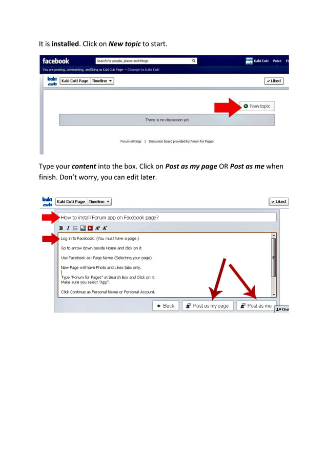 How to Install Forum App on Facebook Page | PDF