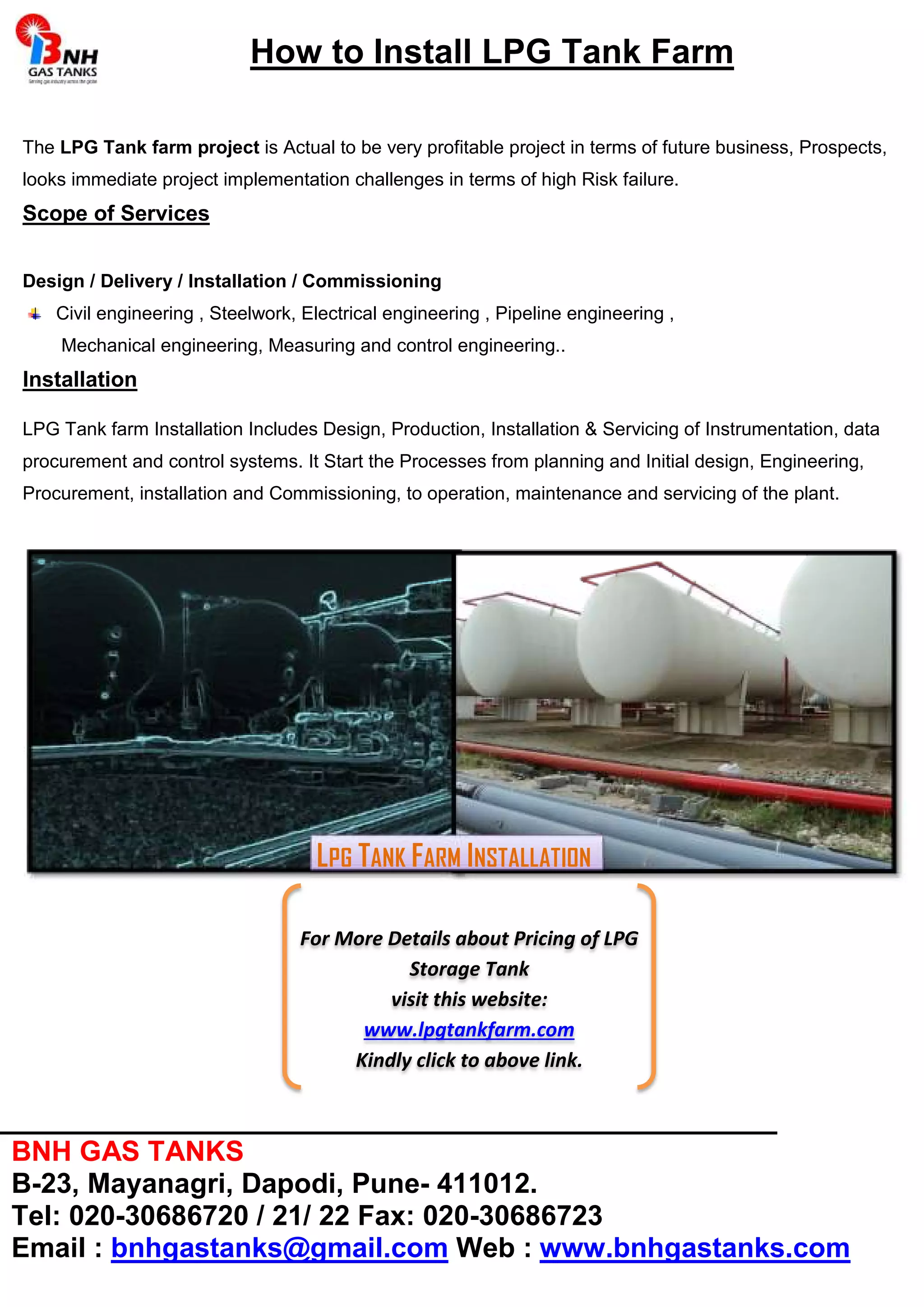 How to install lpg tank farm | PDF