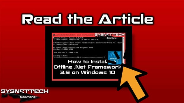 How to Install Microsoft .NET Framework 3.5 Offline in Windows 10 without Internet Connection ...