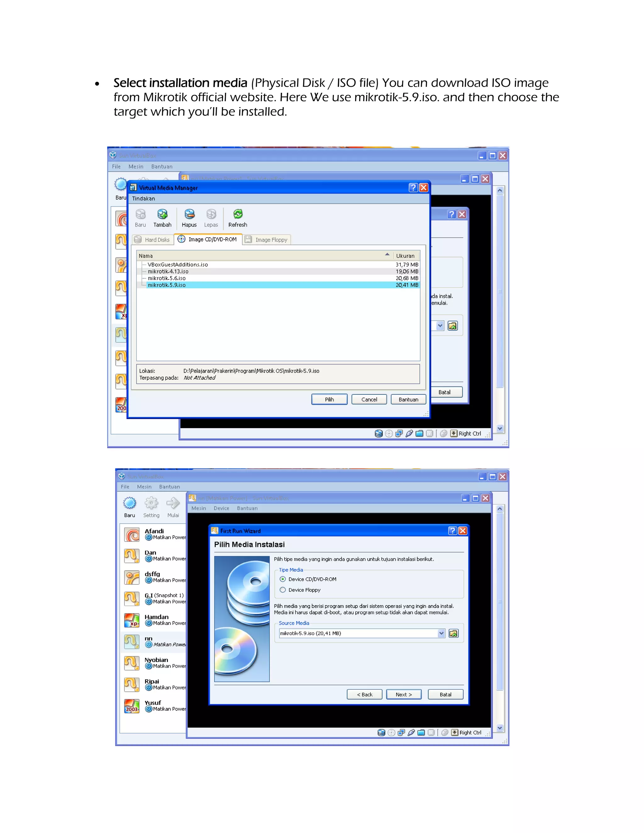How to install mikrotik in virtual environment (first assignment) | PDF