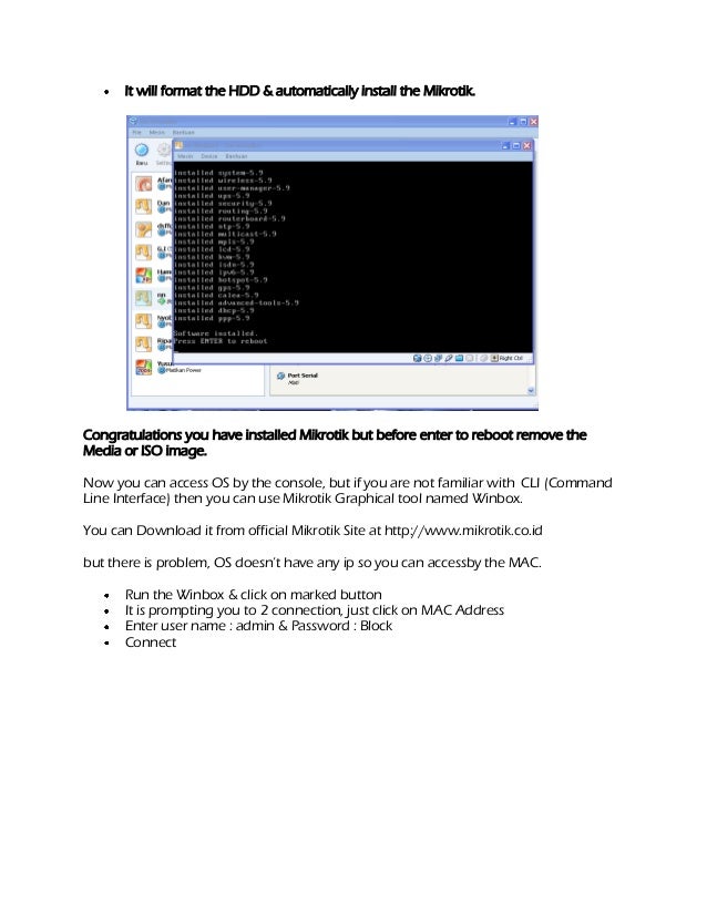 How to install mikrotik os from usb - arstart
