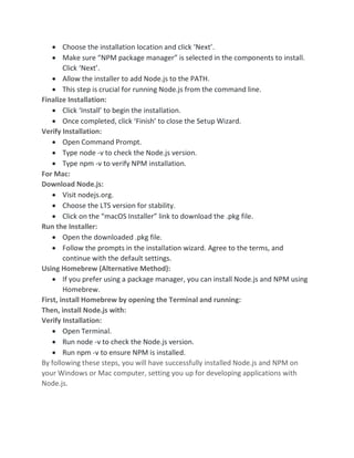 How to Install Node.js and NPM on Windows and Mac? | PDF