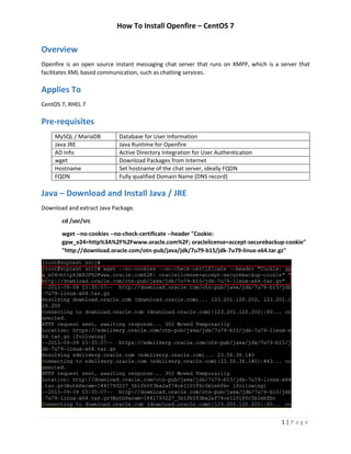 How To Install OpenFire in CentOS 7 | PDF