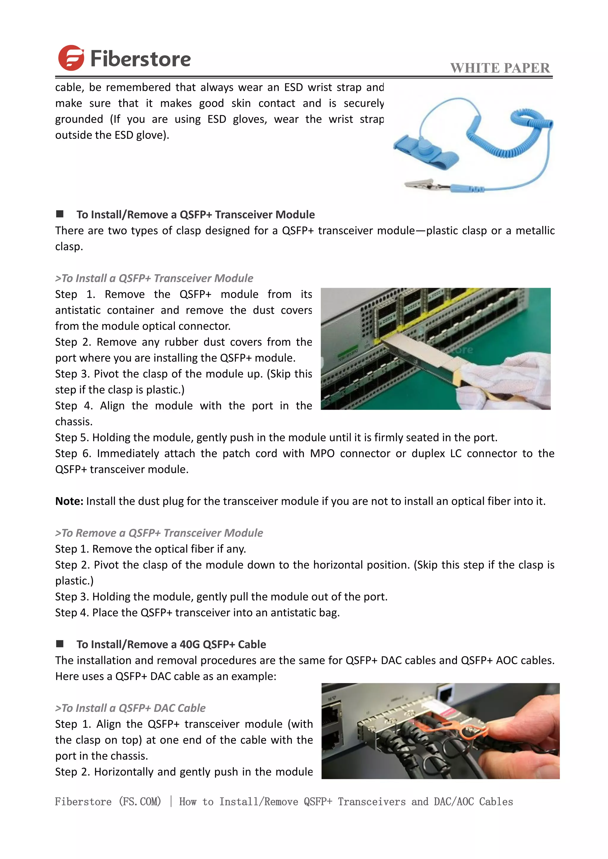 How to install remove qsfp+ transceivers and dacaoc cables | PDF