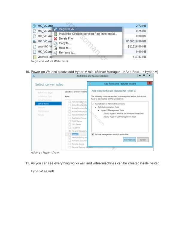 How to install/run Hyper-V host as a VM(nested) on vSphere 5 or 6? | PDF