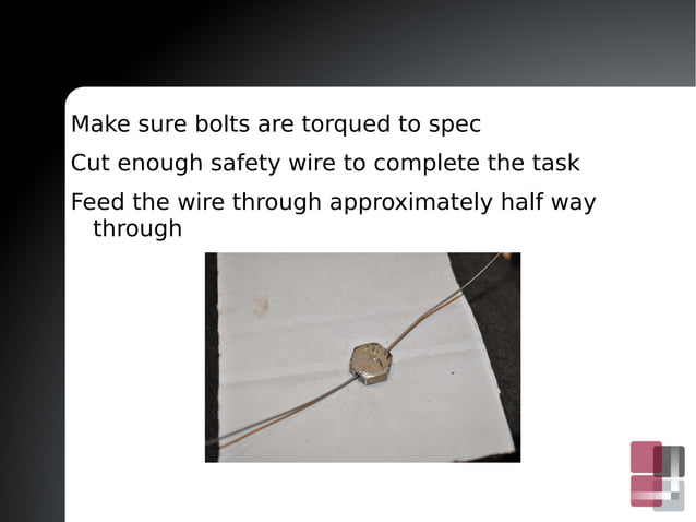 How to install safety wire presentation | PPT