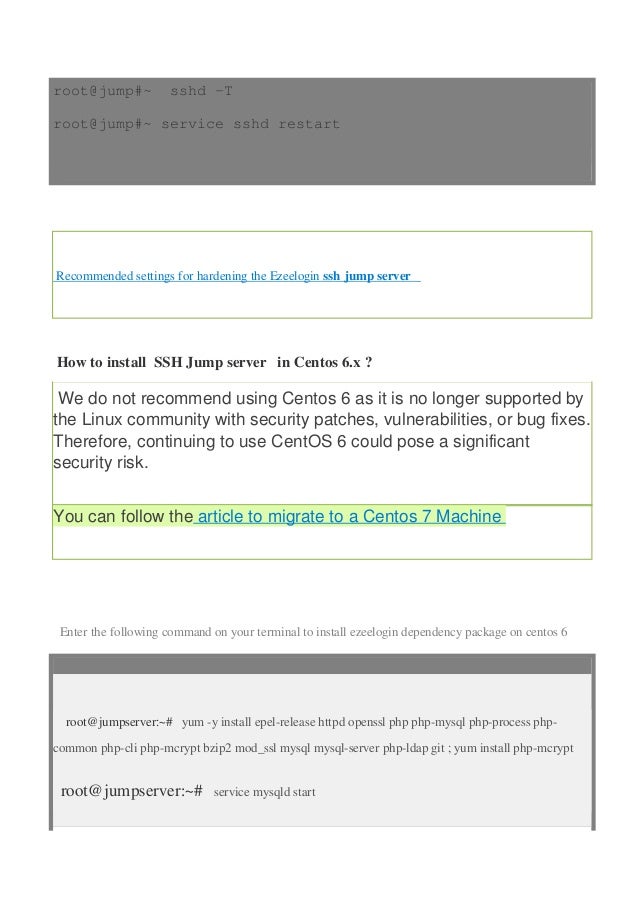How to install Setup & Configure SSH Jump Server on a Linux box | PDF