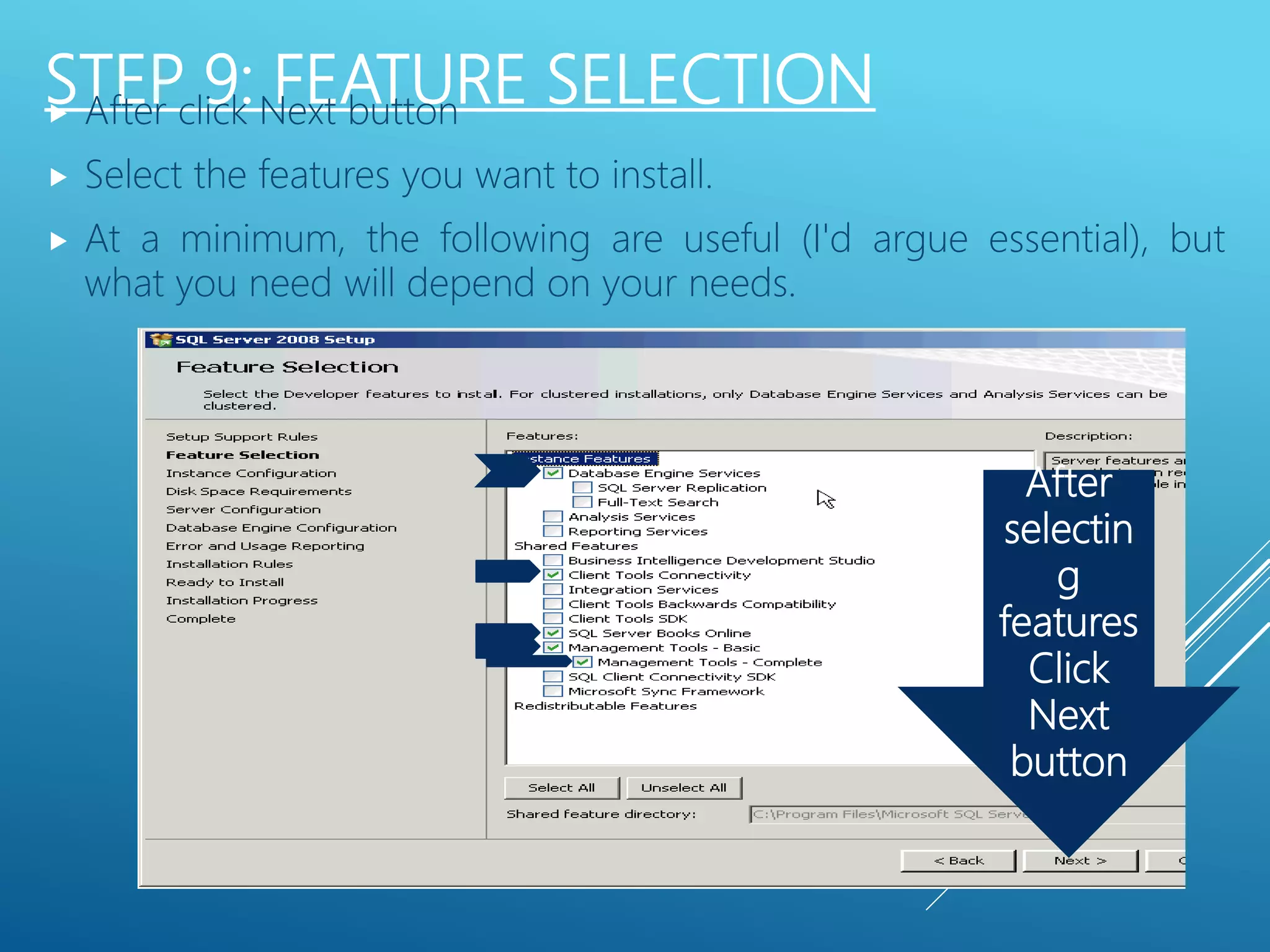 How to install sql server 2008 step by step on windows 7 (32 64 bit) | PPT