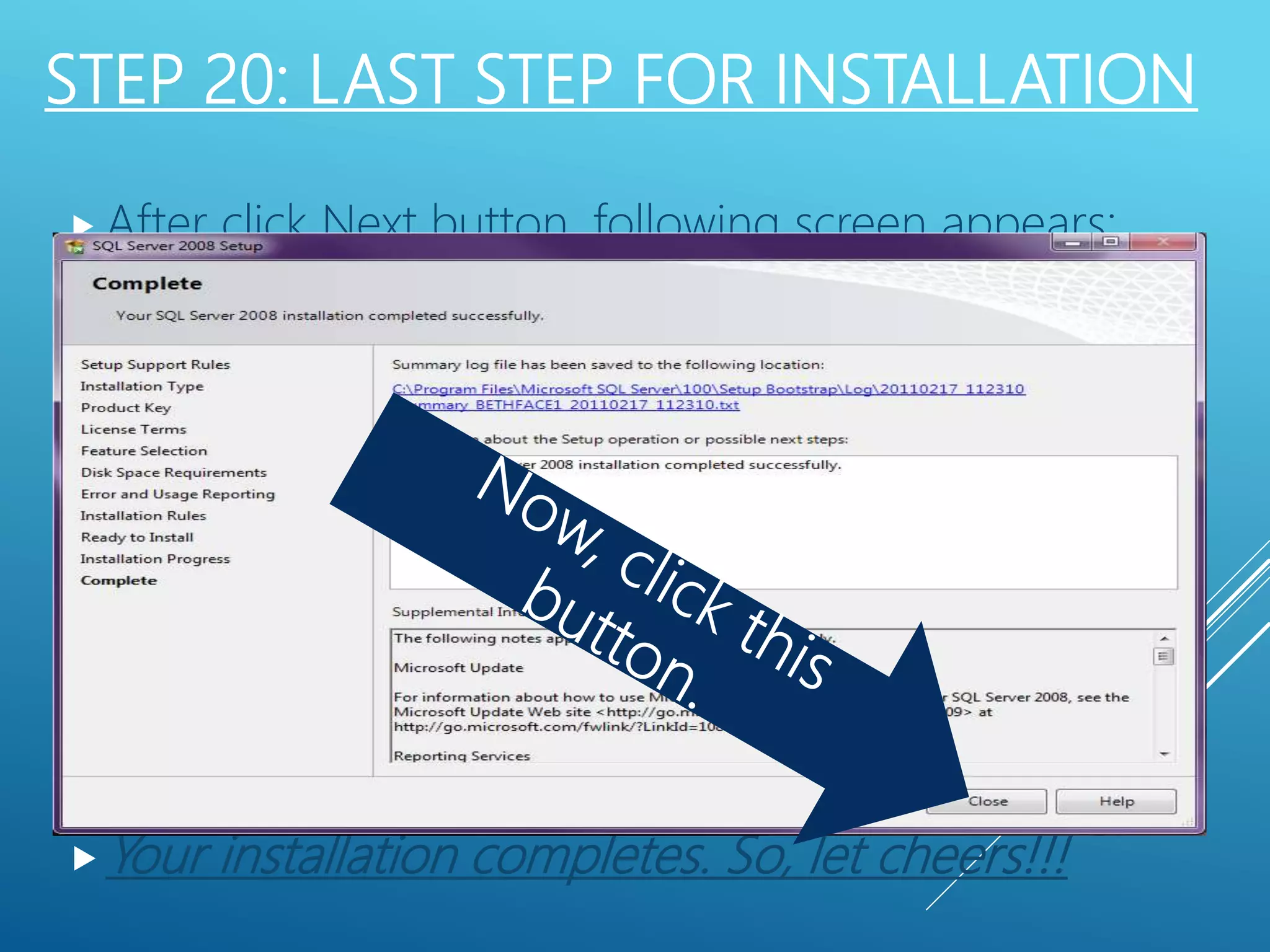 How to install sql server 2008 step by step on windows 7 (32 64 bit) | PPT