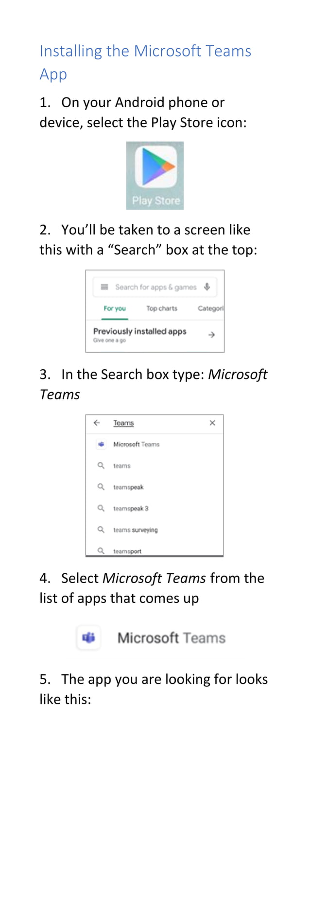 How to install Microsoft Teams Android app | PDF