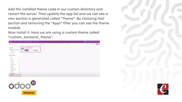 How to Install Theme in the Odoo 17 ERP | PPTX