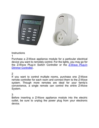 How to install the zwave plugin switch controller | PDF | Home ...