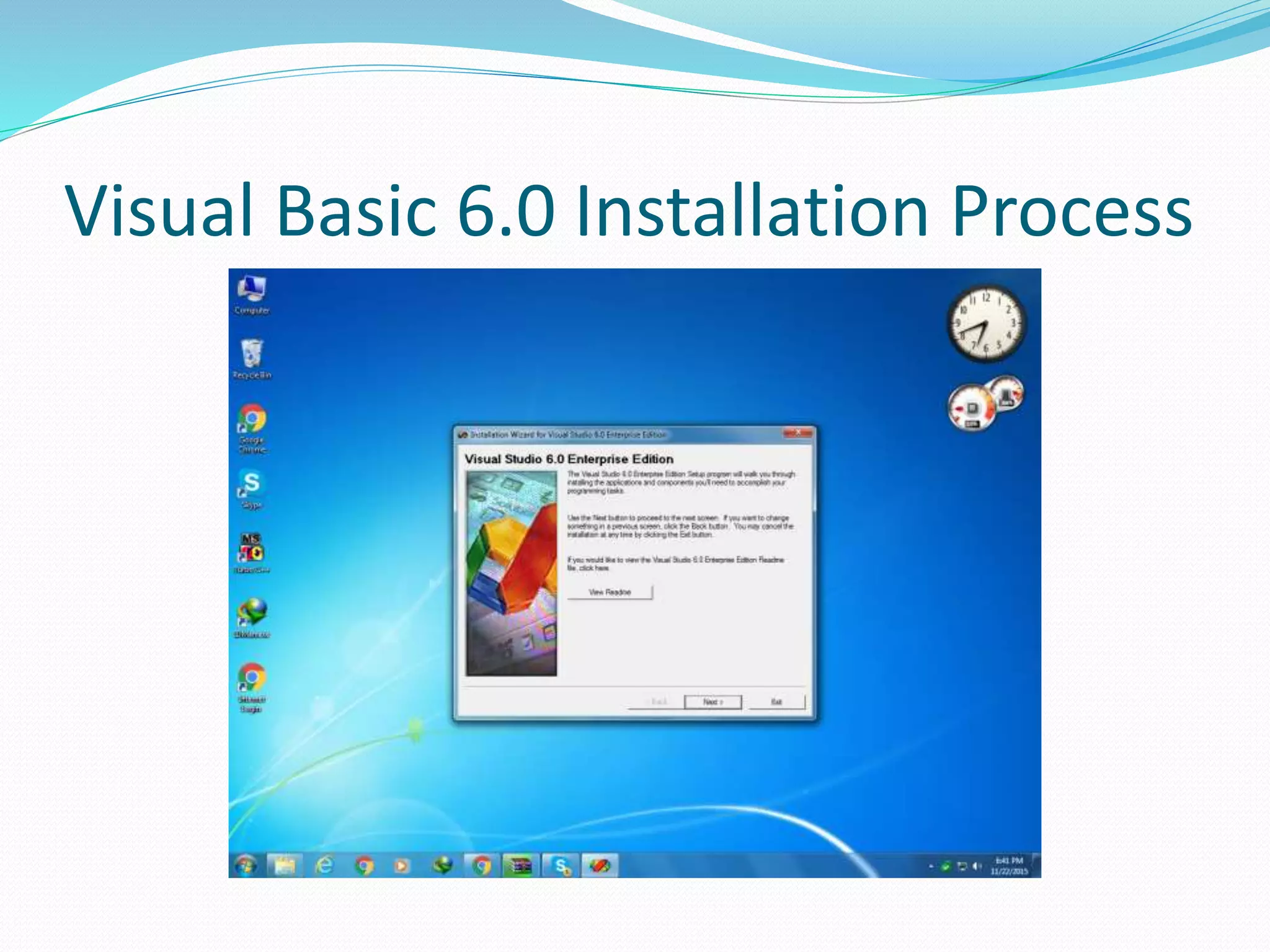 How to install V.B. 6.0 | PPT