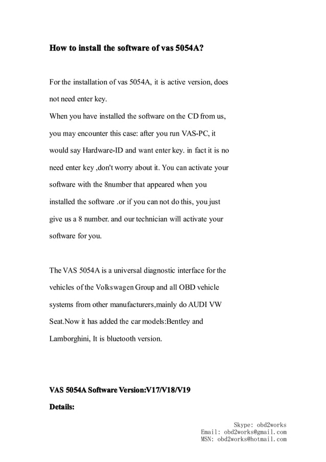 How to install vas 5054a software | PDF