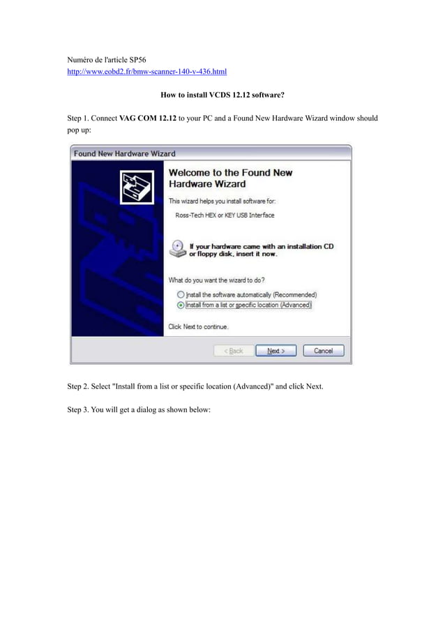 How to install vag com vcds software | DOCX | Operating Systems | Computer Software and Applications