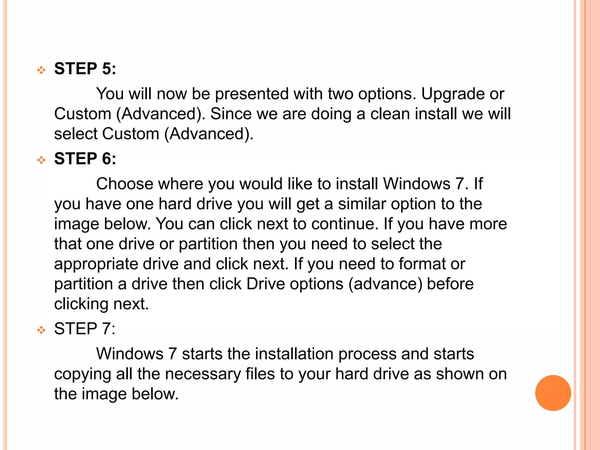 How to install windows 7 | PPTX