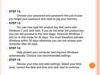 How to install windows 7 | PPTX