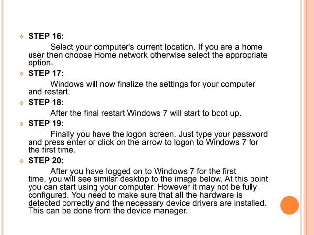 How to install windows 7 | PPTX