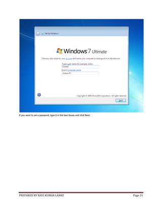 How to install windows 7 | PDF