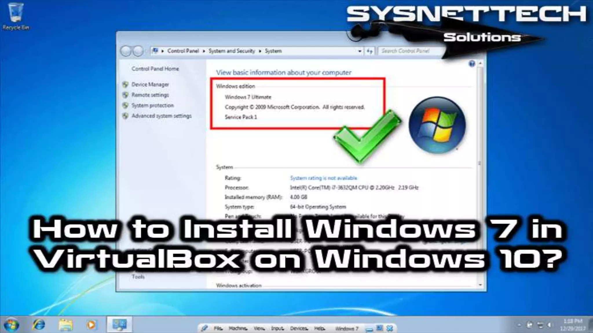 How to Install Windows 7 in VirtualBox 5 | PPT | Free Download