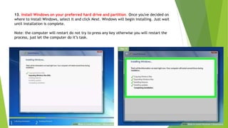 How to install windows 7 operating system | PPTX