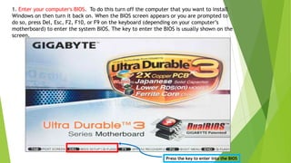 How to install windows 7 operating system | PPTX