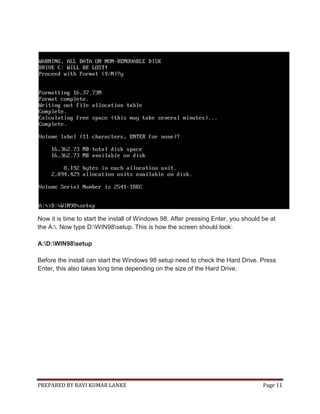 How to install windows 98 | PDF