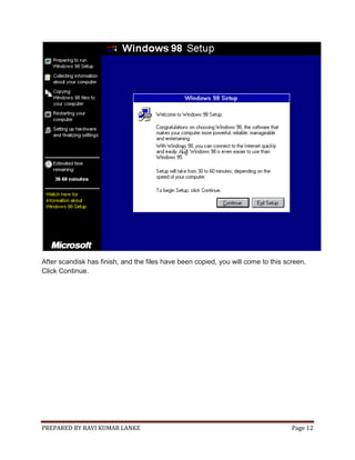 How to install windows 98 | PDF