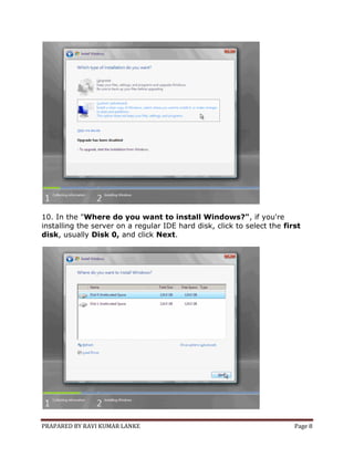 How to install windows server 2008 | PDF | Operating Systems | Computer Software and Applications