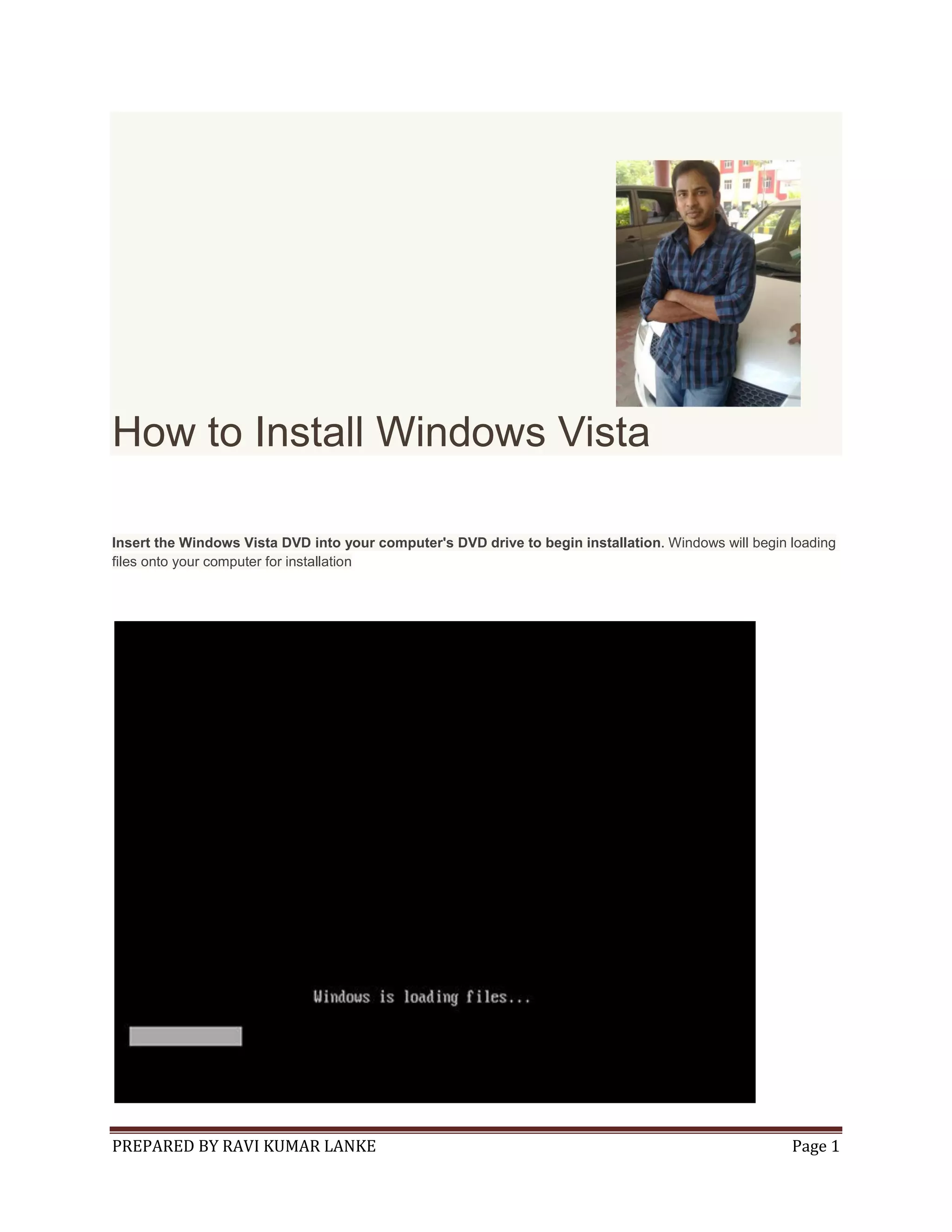 How to install windows vista | PDF