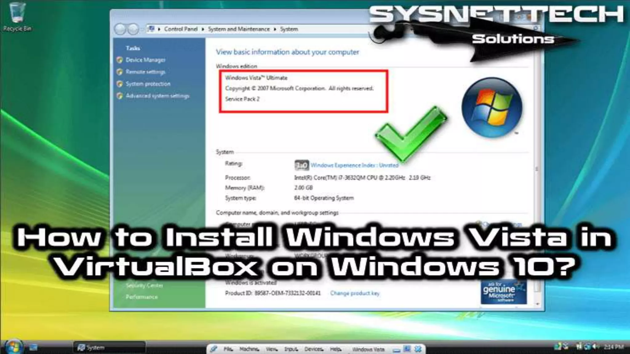 How to Install Windows Vista in VirtualBox 5 | PPTX