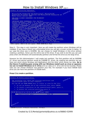 How to install windows xp | PDF