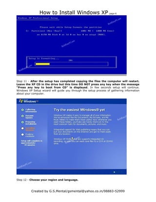 How to install windows xp | PDF
