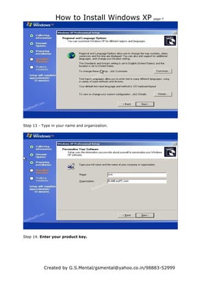 How to install windows xp | PDF