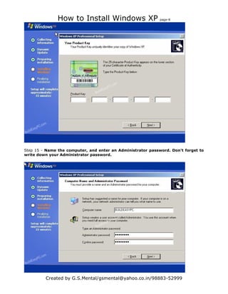 How to install windows xp | PDF