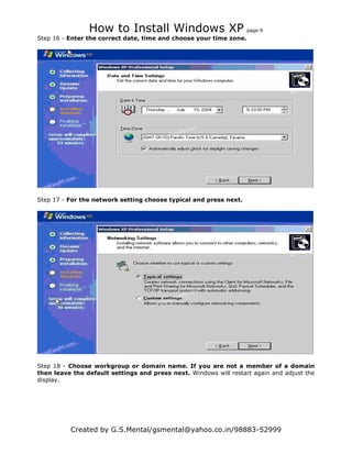 How to install windows xp | PDF