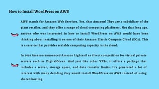 How to Install WordPress on AWS.pdf | Cloud Computing | Internet