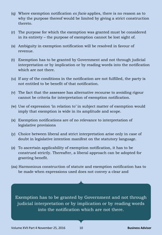 How to interpret exemption notifications - Dr Sanjiv Agarwal | PDF