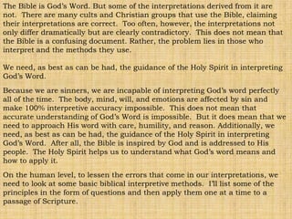 HOW TO INTERPRET THE BIBLE | PPTX