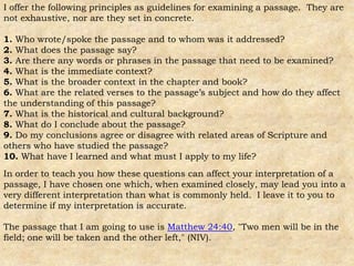 HOW TO INTERPRET THE BIBLE | PPTX