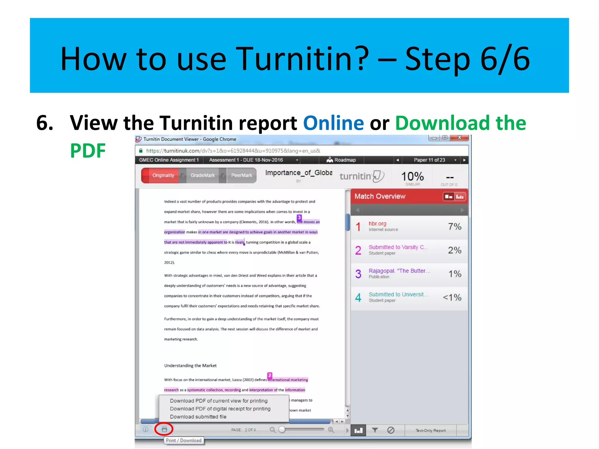 How to interpret turnitin reports | PPT