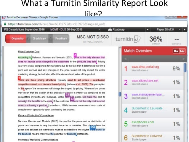 How to interpret turnitin reports